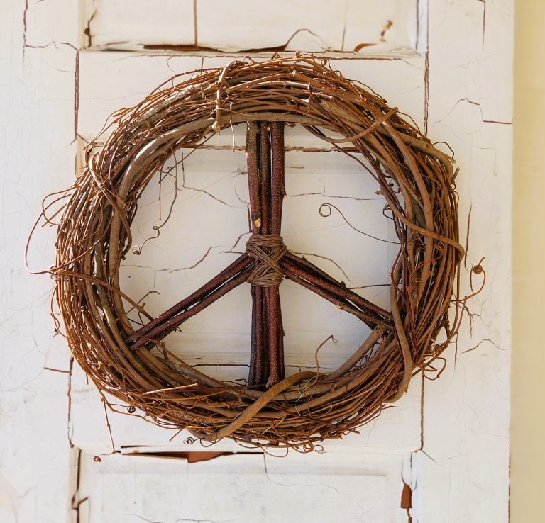 Handcrafted Peace Sign Wreath - Dried Floral Shop